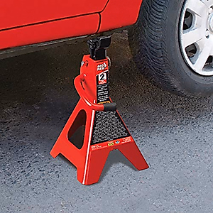 BIG RED T42002A Torin Steel Jack Stands: Double Locking, 2 Ton (4,000 lb) Capacity, Red, 1 Pair