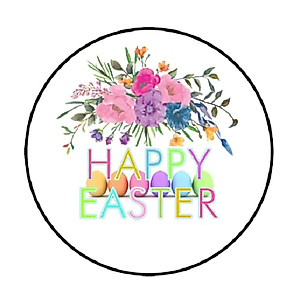48 pcs Easter Eggs Spring Flowers​​​ Stickers Envelope Seals Labels Round Tags, Stamps Sticker for Gift Cards, Envelopes, Boxes for Holiday, Birthday, Christmas