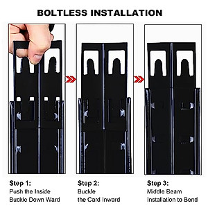 Storage Shelve 5-Tier Shelving Unit Sturdy Garage Rack Adjustable Organizer Metal Shelving Units, Bolt-free Assembly, 80H x 40W x 20D inch, with MDF Boards, Large Capacity for Garage, Kitchen (Black)