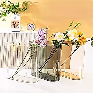 Anyoifax Small Trash Can Slim Garbage Can 3 Gallon Waste Basket Trash Bin Container for Bathroom, Bedroom, Living Room, Kitchen, Office, Colleg Dorm - Clear