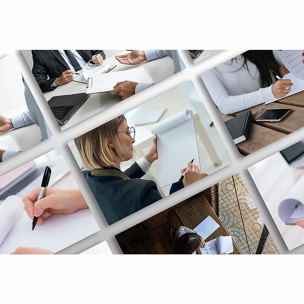 SCRIBBLEDO 30 Pack Double Sided Dry Erase Clipboards 9"x12" Durable Clipboards Bulk with 30 Dry Erase Erasers, Dry Erase Clipboard with Low Profile Clip for School, Classroom and Home Use