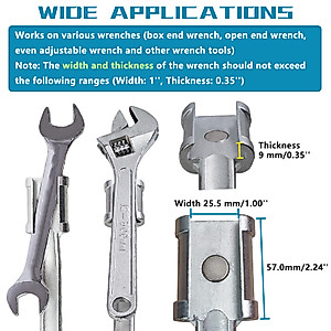 GIMYUAN Mangetic Wrench Extender Bar, 13.5 Inch Extension Wrench Tool with 1/2 Inch Square Hole for Universal Wrenches Mechanic Torque Multiplier Tool, Silver