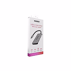 Sitecom CN-386 USB-C Hub 4 Port | USB-C Male to 3X USB-C 3.1 + 1x USB-C Female Power Delivery Ports - Aluminum Hub