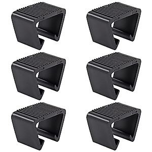 Biaungdo 6 Pcs Outdoor Furniture Clips, Patio Sofa Rattan Clips Sectional Module Couch Wicker Furniture Clips Connector Clamps Fasteners Clips for Outdoor, Patio(Black, 5.3x3x3.7cm)
