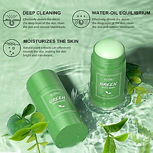 POP MODERN.C Green Tea Stick Mask Blackhead Remover Mask Deep Cleansing Moisturizing Nourishing Hydration Pore Improve Acne Face Mask Skin Care With Blackhead Remover Extractor Tools