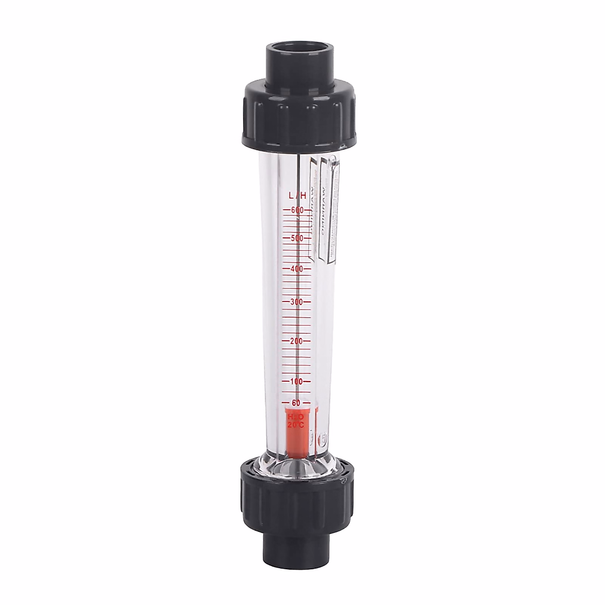 Peak Flow Meter,Tube Type Instantaneous Liquid Water Flow Meter, 60 600L H Plastic Tube Liquid Water Rotameter LZS 15D Flow Meter