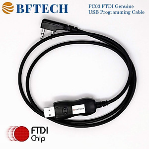 BFTECH PC03 FTDI Genuine USB Programming Cable Dual pin,for BaoFeng, Kenwood, and AnyTone Radio