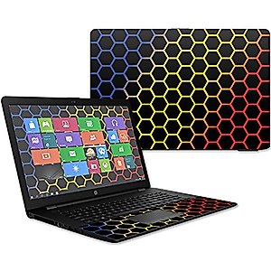 MightySkins Skin Compatible with HP 17t Laptop 17.3" (2017) - Primary Honeycomb | Protective, Durable, and Unique Vinyl Decal wrap Cover | Easy to Apply, Remove, and Change Styles | Made in The USA