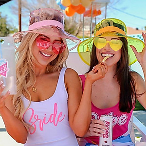 Matcheck 16 Heart Shaped Rimless Sunglasses Transparent Candy Mixed Color Glasses Clear Party Eyewear for Women