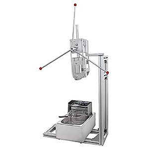 HENHAIY Commercial Churros Machine, 3L Home Vertical Type Manual Donuts Machine, Hand Crank Stainless Steel Professional Churro Maker, Apply for Restaurants, Cafeterias, Bakeries