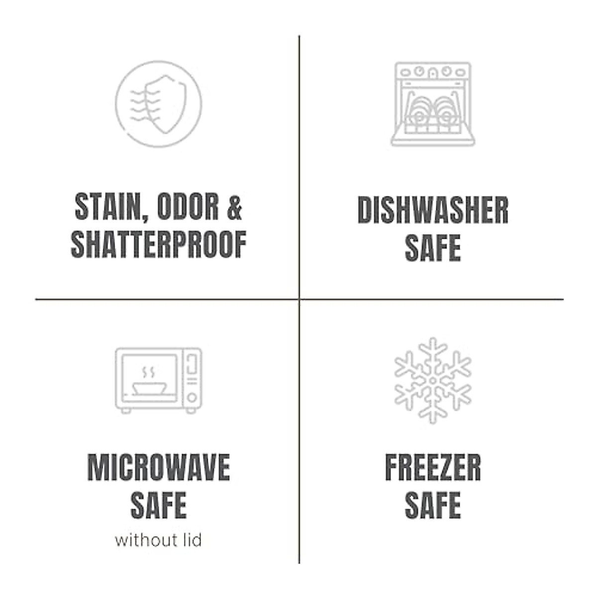 Indestructible Storage Tritan Modular Plastic Containers, 6-Piece (1.1 Qt/1.0L/4.2 Cups) - BPA Free, Airtight, Pantry Organization, Kitchen Storage, Lifetime Promise, Microwave Safe, Dishwasher Safe