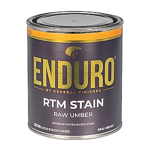 General Finishes Enduro RTM Water Based Wood Stain, 1 Quart, Raw Umber