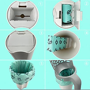 Cat Litter Scoop,Cat Litter Scooper with Trash Container,Removable Cat Litter Scoop Holder，Portable Litter Scooper with Holder Provides 215 Garbage Bags，Cat Scooper&Cat Litter Disposal System In 1