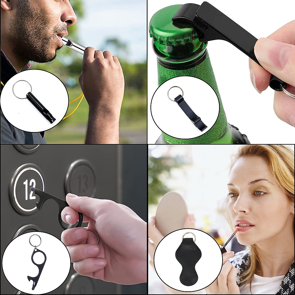 Safety Keychain for Women, Safety Keychain Set with Personal Alarm, 9 Pcs Protective Keychain Accessories for Women