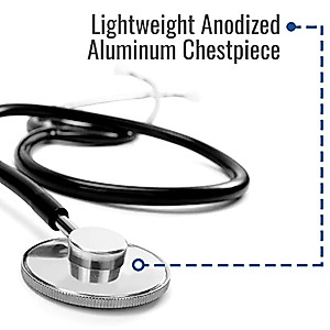 MABIS Spectrum Series Single Head Cardiology Stethoscope, Nursing and Clinical Use Stethoscope, Lightweight, 30 Inch, Blue (Pack of 100)