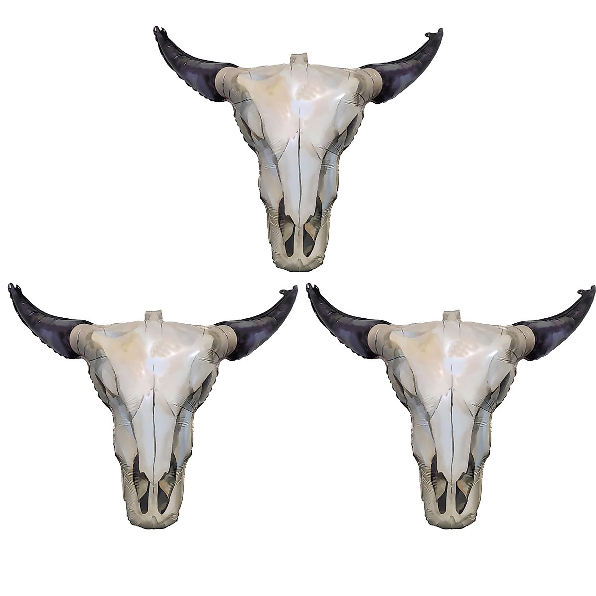 Lidmada 3Pack Western Long Horn Cow Party Balloons, Cowboy Longhorn Aluminium Foil Balloon for Party Wall Cowgirl Decorations Last Rodeo Bachelorette Party Supplies