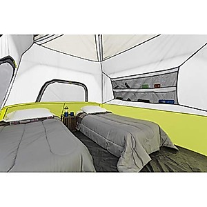 CORE 6 Person Instant Cabin Tent | Portable Large Pop Up Tent with Easy 60 Second Camp Setup for Family Camping | Included Hanging Organizer for Outdoor Camping Accessories
