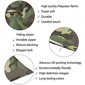 Camouflage Body Pillow Cover Military Army Green Camo Hunting Forest Long Pillow Case Protector with Zipper Decorative Soft Large Pillow Cases Covers Cushion for Bedding,Couch,Sofa,Home Gift 20"x54"