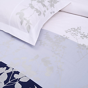 Superior 100% Cotton Duvet Cover Set, Soft 3-Piece Duvet Set, Includes 1 Duvet Cover with Button Closure, 2 Pillow Shams, Sydney Collection, King/California King Size, Blue