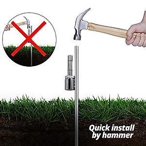 Anley 20-inch Ground Stake - Stainless Steel Spike with Sleeve Bearing - Fits Flutter Banner Flag Poles with a 0.65" Inner Diameter - Feather Flagpole and Flag not Included, Stake Only