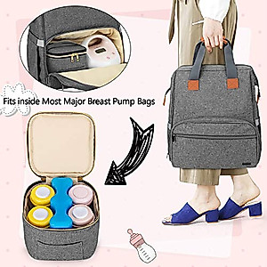 Teamoy Breastmilk Cooler Bag, Baby Bottles Bag for up to 4 Large 5 Ounce Bottles Without Nipple, Perfect for Working Mom Mother, (Bag ONLY), Gray