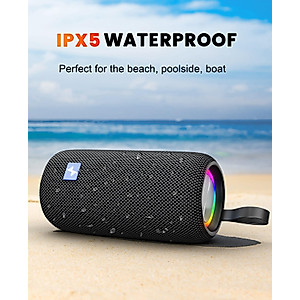 LENRUE Bluetooth Speaker, Wireless Portable Speaker with Crisp Sound, Dynamic Lights, IPX5 Waterproof, TWS Pairing, Type C Charge, Suitable for Indoors, Outdoors, Parties, Gifts