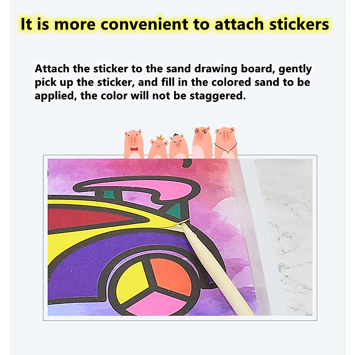 ANXUS Sand Painting Kit for Kids, Complete Sand Painting Tool, 12 Colored Sand Paintings with 24 Sand Paintings, Brush, Wooden Pen, Sand Table, DIY Sand Art. Children's Favorite Gifts