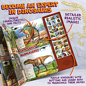 Dinosaur Toys for Kids 3-5 5-7 2-4 Year Old - Dinosaur Book with 30 Species Facts Names & Realistic Sounds - Dinosaur Gifts for Kids Boys Girls Toddlers