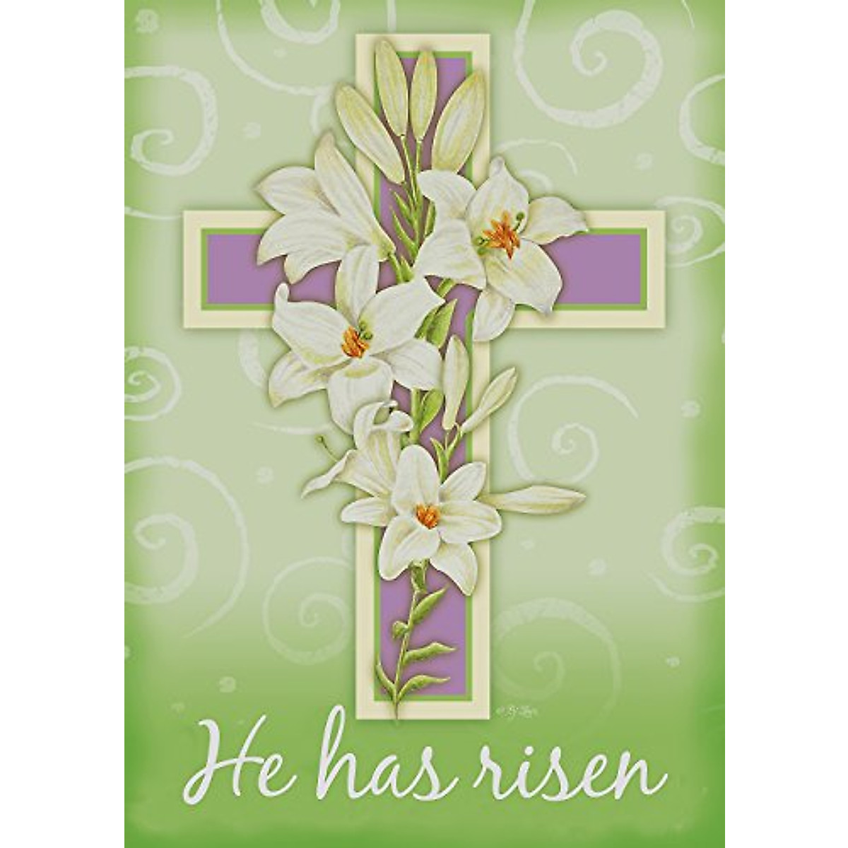 Toland Home Garden 117094 Easter Cross Easter Flag 12x18 Inch Double Sided Easter Garden Flag for Outdoor House religious Flag Yard Decoration
