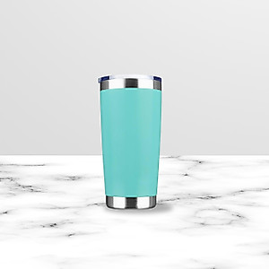 20 oz Stainless Steel Double Wall Vacuum Vasos Travel Cup Tumbler Thermal Coffee Mug Cup With Lid (Light Blue)