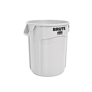 Rubbermaid Commercial Products FG262000WHT-V Brute Container with Venting Channels, 20 gal, White