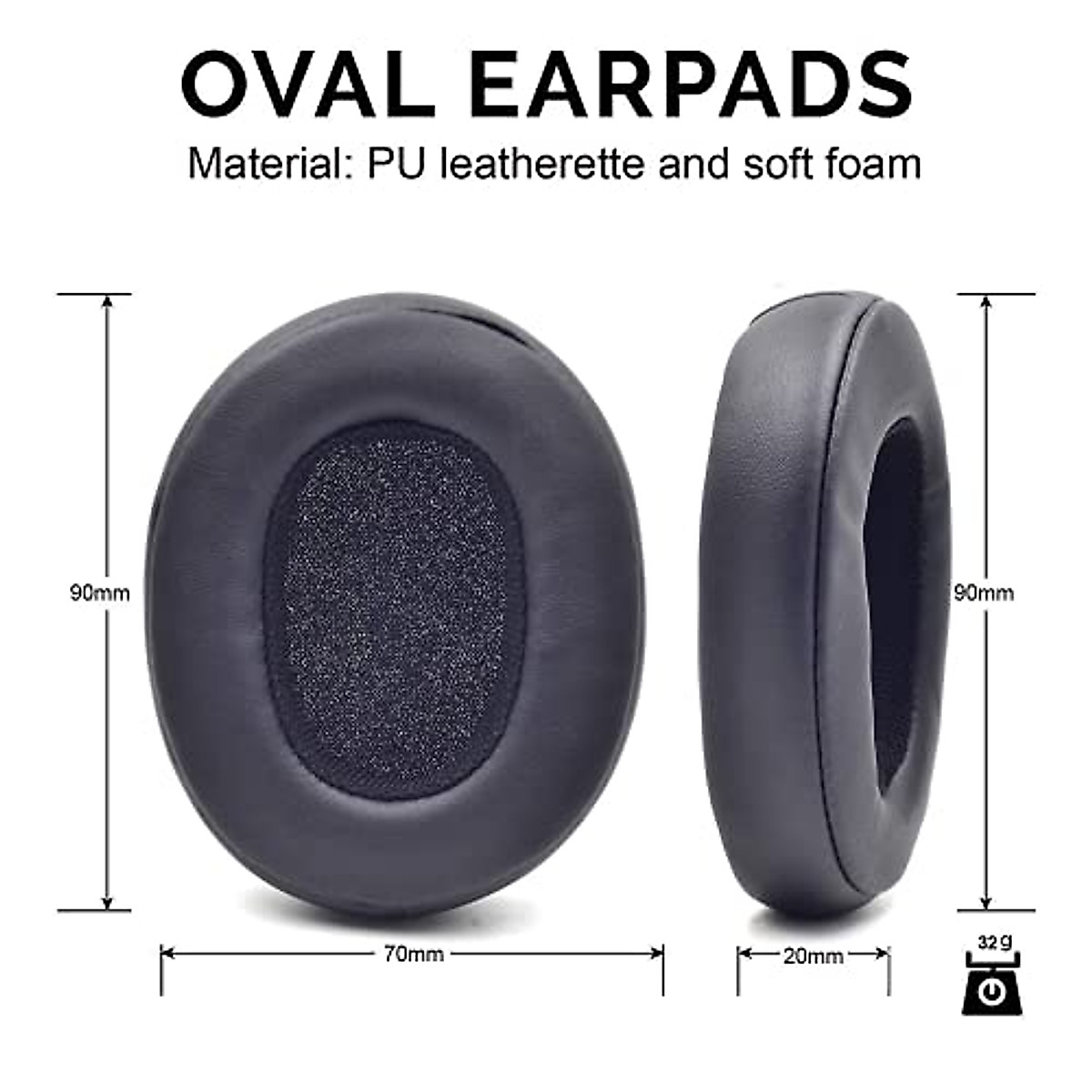for Skullcandy Hesh 3 Ear Pads BUTIAO Replacement Protein Leather Memory Foam Earpads Ear Cushion Repair Parts Compatible with Skullcandy Crusher Hesh 3 3.0 Hesh3 Venue Wireless ANC Headphones - Black