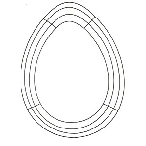 TDST Bundle of 2 Floral Garden Egg Shaped (1) and Bunny Shaped (1) Wired Metal Wreath Frame with Ties for Crafts Form for Spring for Front Door Bonus Scented Aziza, Black