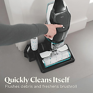 BISSELL, 2554A CrossWave Cordless Max All in One Wet-Dry Vacuum Cleaner and Mop for Hard Floors and Area Rugs, Black/Pearl White with Electric Blue Accents