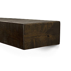Dogberry Collections Rustic Mantel Shelf, 72 in, Dark Chocolate