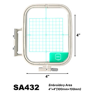 Sew Tech Embroidery Hoops for Brother SE600 SE400 SE700 SE625 SE425 PE550D PE540D PE535 PE525 PE500 Innovis Babylock Brother Embroidery Machine Hoop (4x4" - SA432)