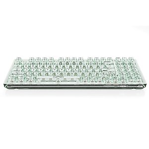 HUO JI Mechanical Gaming Keyboard USB Wired Compact with Clear Keycaps, RGB Side-Lit, Single Led Backlit, Number Pad, White Switch, Detachable Type C Cable, 94 Keys for PC/Computer/Laptop