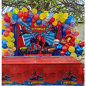 2pc Spider Themed Birthday Party Decorations,Plastic Tablecloth Hero Party Table Covers for Superhero Kids Birthday Party Supplies, 70 inches x 42 inches