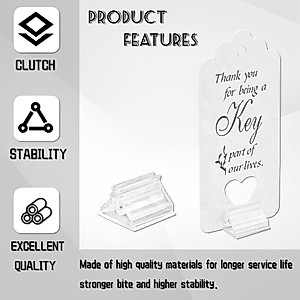 NEETUE 80 Pcs Place Card Holders for Table, Clear Game Card Stands Plastic Game Piece Holder for Wedding Cards, Photos, Party Favor, Pictures Display (Clear)