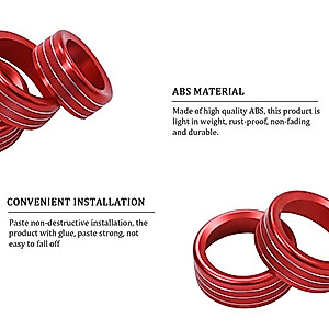 Car AC Knob Trim Air Conditioner Audio Cover Rotary Decoration Ring Sticker Decal fit for Alfa Romeo Giulia Stelvio 2017 to 2019 Car Accessories (Red)