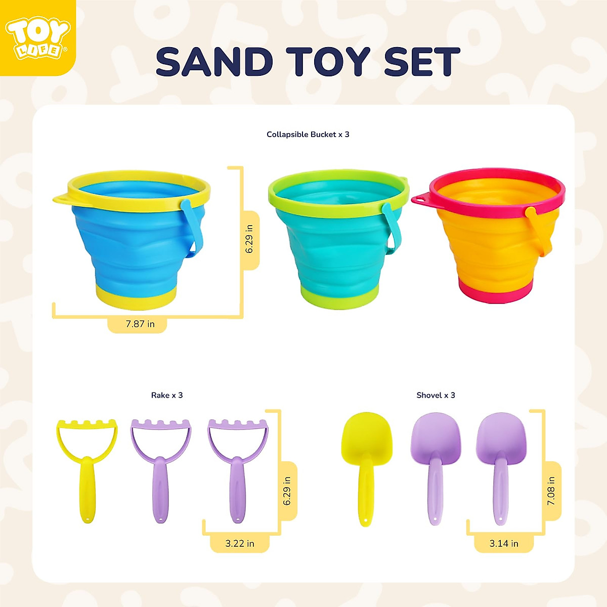 TOY Life Beach Toys, Sand Toys, Beach Toys for Kids Ages 4-8, Sandbox Toys, Beach Toys Toddlers 1-3, Beach Toys for Kids Ages 8-12, Kids Beach Bucket, Kids Beach Toys, Sand Toys for Kids Ages 4-8