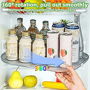 Clear Square Lazy Susan Turntable Organizer for Refrigerator-RectangleTurntable Organizer Clear for Kitchen Countertop,Storage Cabinet, Pantry, Fridge-15.74in