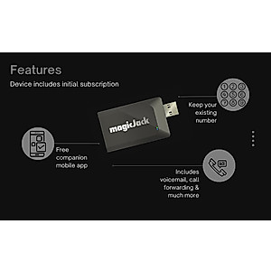 magicJack, New 2022 VOIP Phone Adapter, Portable Home and On-The-Go Digital Service. Unlimited Calls to US and Canada. NO Monthly Bill | Featuring magicIN™ & magicOUT™ Service
