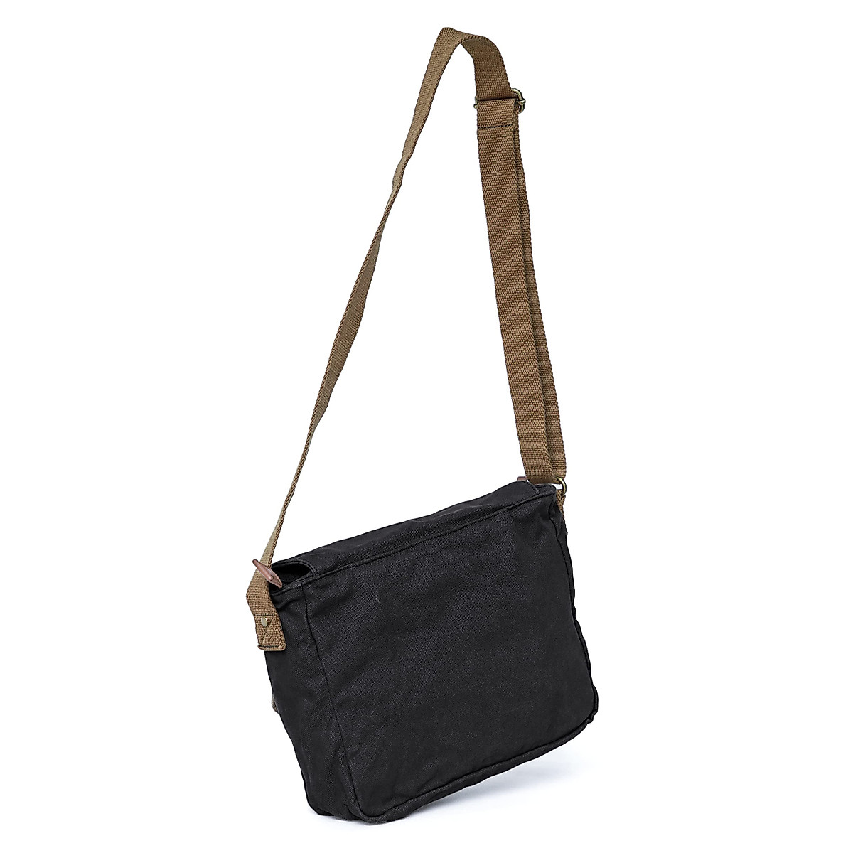 Gootium Canvas Messenger Bag - Vintage Crossbody Shoulder Bag Military Satchel, Charcoal