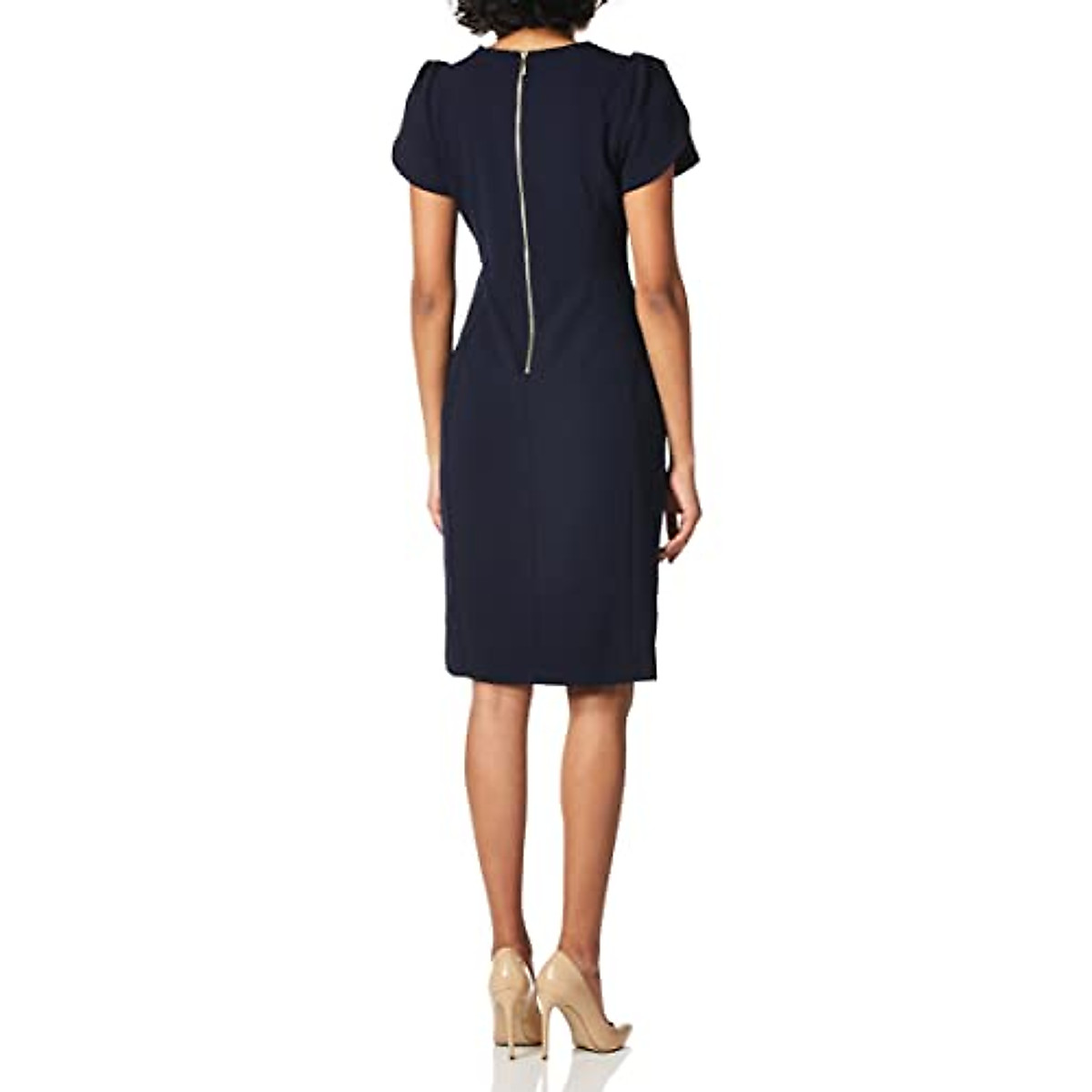 Calvin Klein Women's Tulip Sleeved Sheath Dress, Indigo, 12