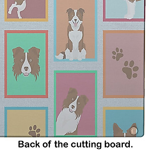 Caroline's Treasures MLM1149LCB Lots of Red Border Collie Glass Cutting Board Large Decorative Tempered Glass Kitchen Cutting and Serving Board Large Size Chopping Board