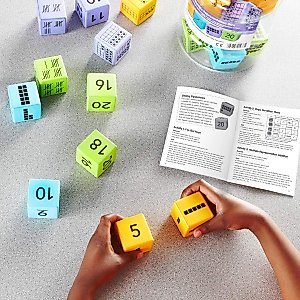 hand2mind Multiple Representation Dice, Large Foam Dice for Classroom, Subitizing Dice, Math Manipulatives Kindergarten, Educational Toys for Elementary Kids, Math Learning Tools (Set of 16)