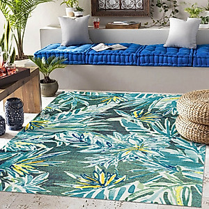 DECOMALL Outdoor Carpet for Patio Deck Porch Balcony Backyard, Colorful Outdoor Rug, 5'x7'