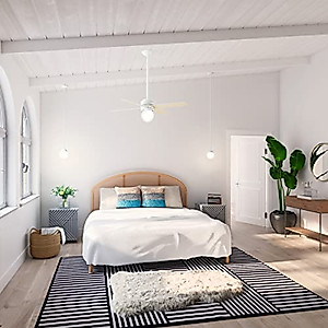 Hunter Fan Company 50275 Hepburn Ceiling Fan, 44, Matte White Finish