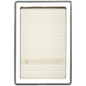 Lawrence Frames Metal Picture Frame with Delicate Outer Border of Beads, 4 by 6-Inch, Silver